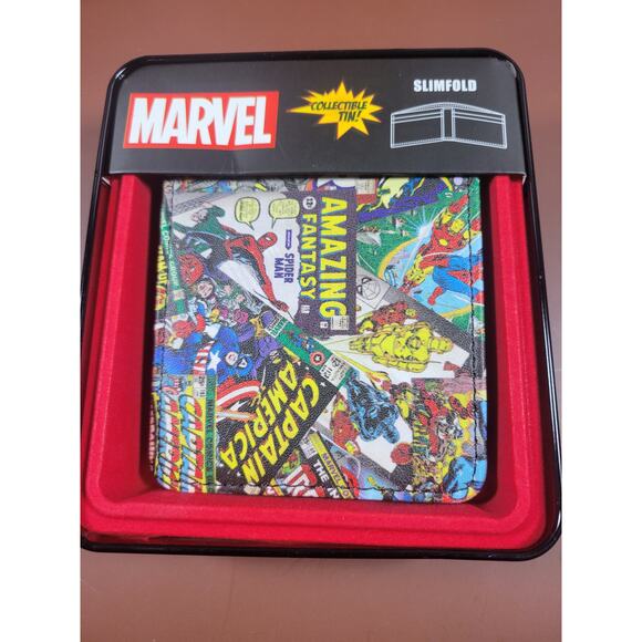 Marvel | Bags | Marvel Comics Mens Slim Bifold Wallet Superheroes Comic ...